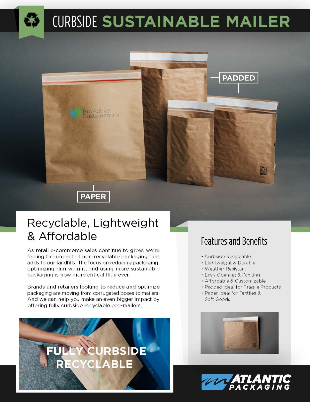 Curbside Recyclable Mailers - E-Commerce Packaging - Atlantic Packaging